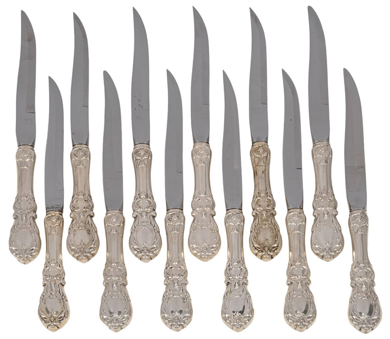 Set Of (12) "francis I" By Reed & Barton Sterling Steak Knives Auction