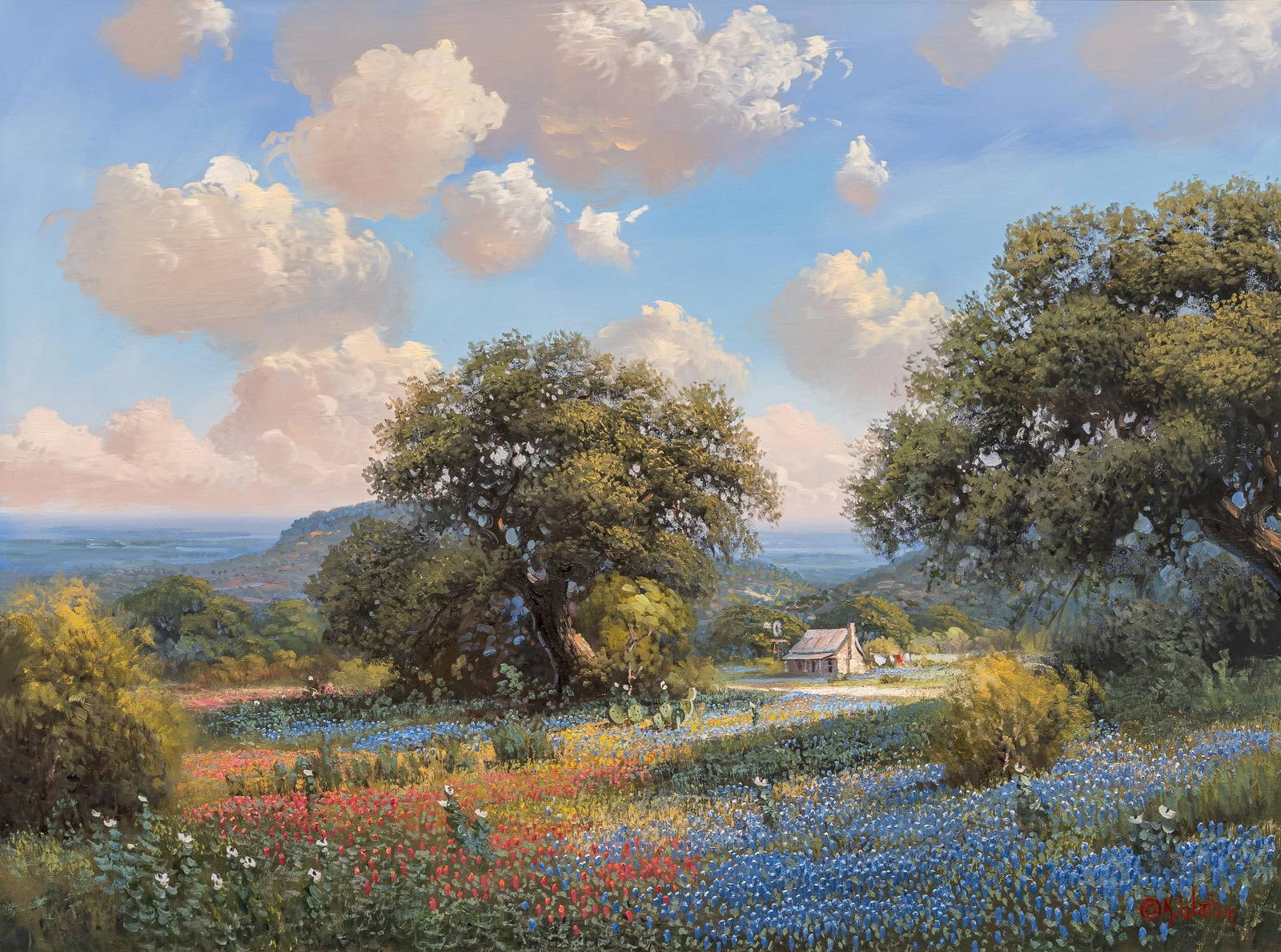 Kay Walton, Bluebonnet Landscape Auction
