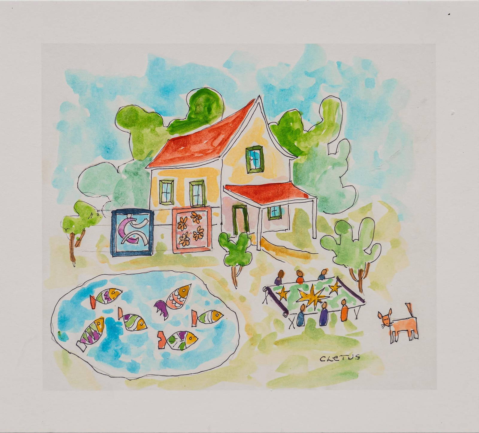 Brother Cletus Behlmann, House Party Scene Auction