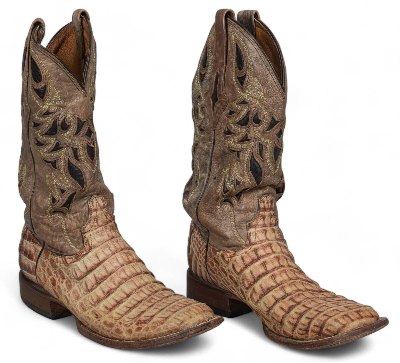 Pair Of Luchesse For Resistol Ranch Alligator Leather Cowboy Boots Auction