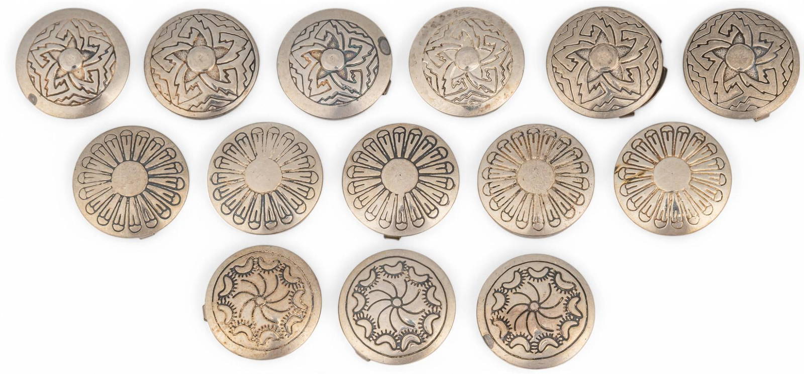 (14) Sterling Silver Button Toppers Auction