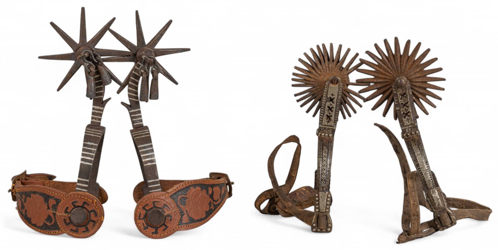 (2) Pairs Of Mexican And South American Spurs Auction