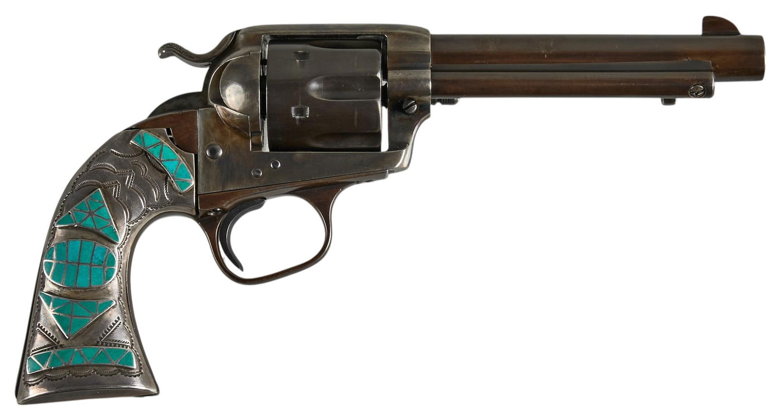 Colt Saa Bisley 32 Wcf Revolver W/ Fabulous Native American Sterling ...