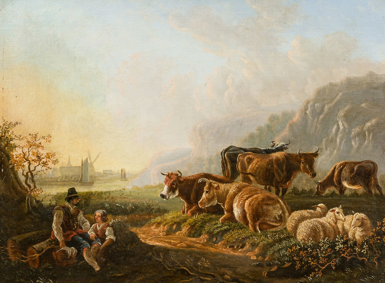 Jan Kobell (1778-1814, In The Manner Of): Shepherds Resting With Their ...