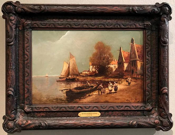 Dutch Harbor Scene (von Der Halz) 19th C.