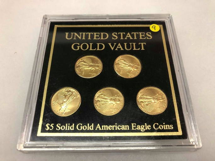 5 Solid Gold American Eagle Coins