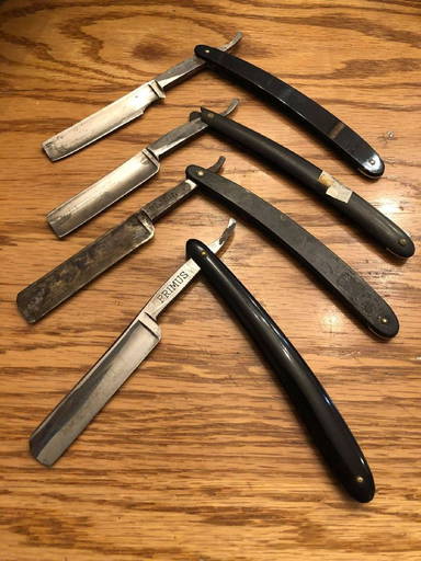 4 Straight Razors Primus/our President/shumates Barber