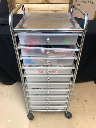 10 Drawer Rolling Organizing Cart Full Of Office