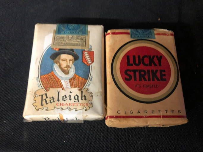 Raleigh & Lucky Strike Cigarette Packs