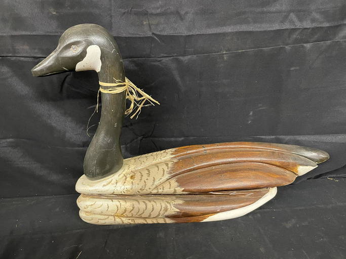 Wooden Hand Carved Goose Decoy Signed - Apr 29, 2022 | Swisher Bros ...