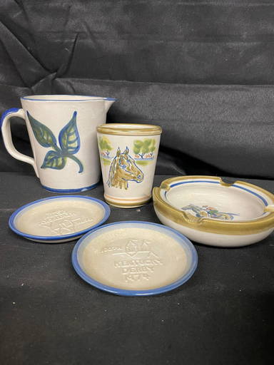 Collection Of Kentucky Derby Themed Louisville Stoneware Pottery