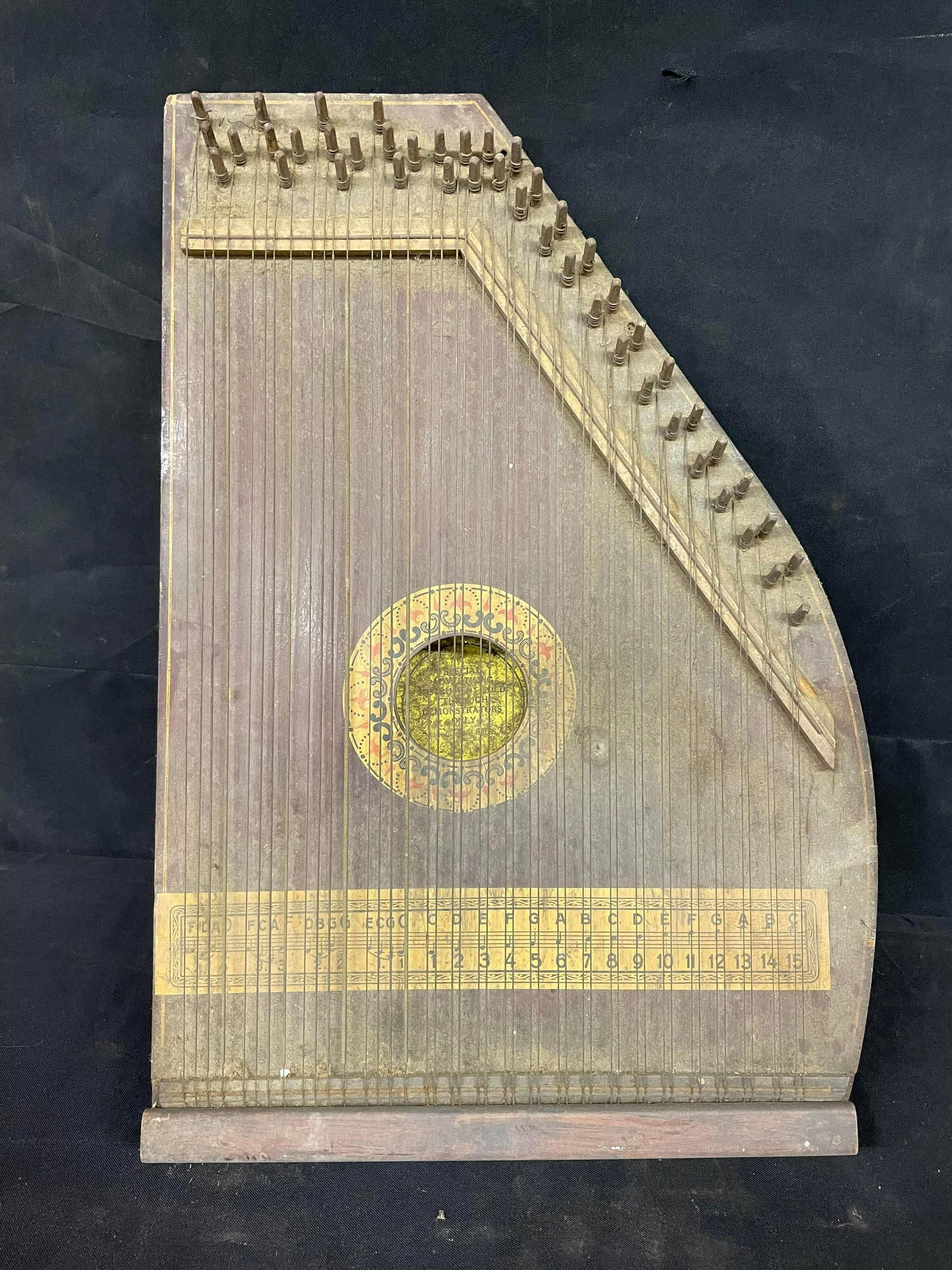 Antique Zither By Bell Harp Co. Salesman Sample With Label Originally ...