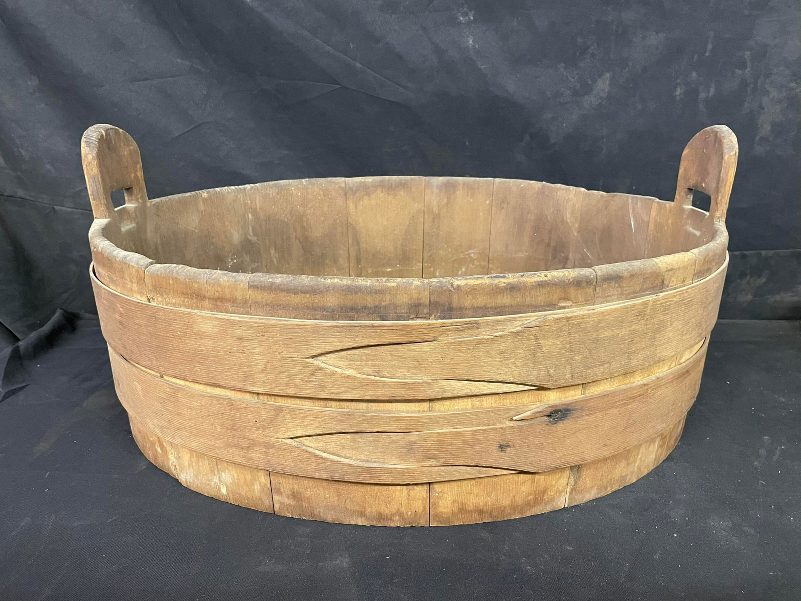 Early Primitive Cheese Box Style With Handles