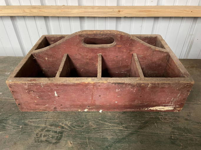 Primitive Carpenter's Chest Divided Tray Appears To Be Original