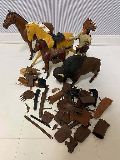 Marx Johnny West Indian Figure Geronimo With Horses, Buffalo And ...