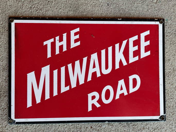 Porcelain "the Milwaukee Road" Sign
