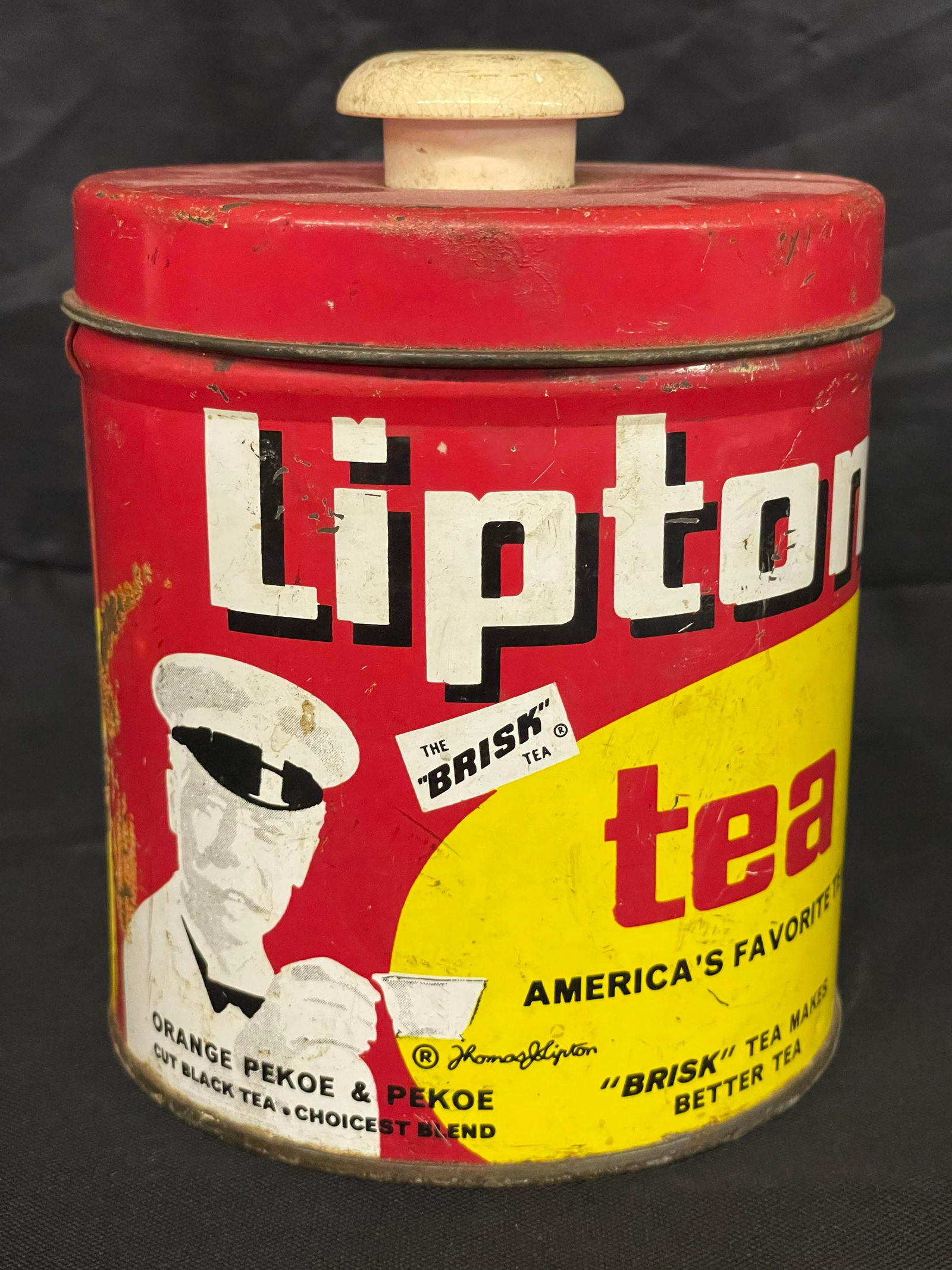 Vintage Lipton The "brisk" Tea Tin