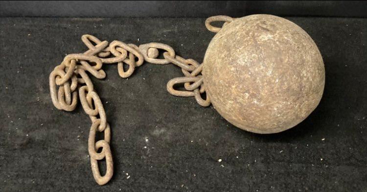 Antique Cast Iron Ball and Chain (#0259) on Feb 11, 2023 | Swisher Bros ...