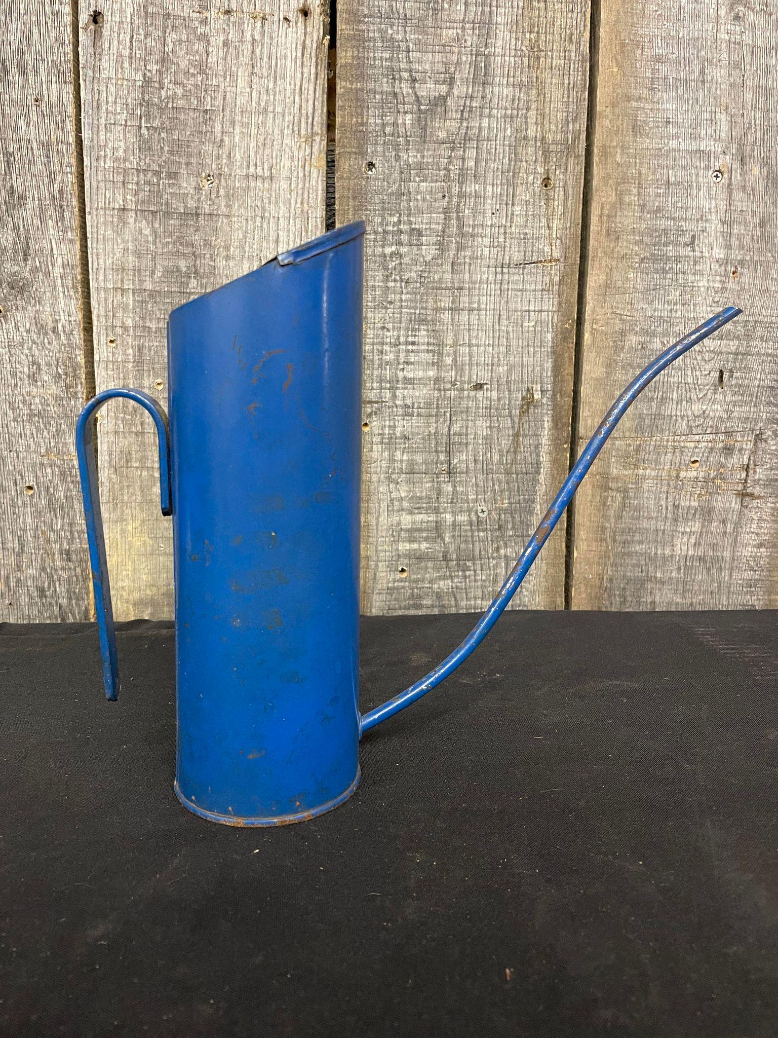Blue Metal Oil Can