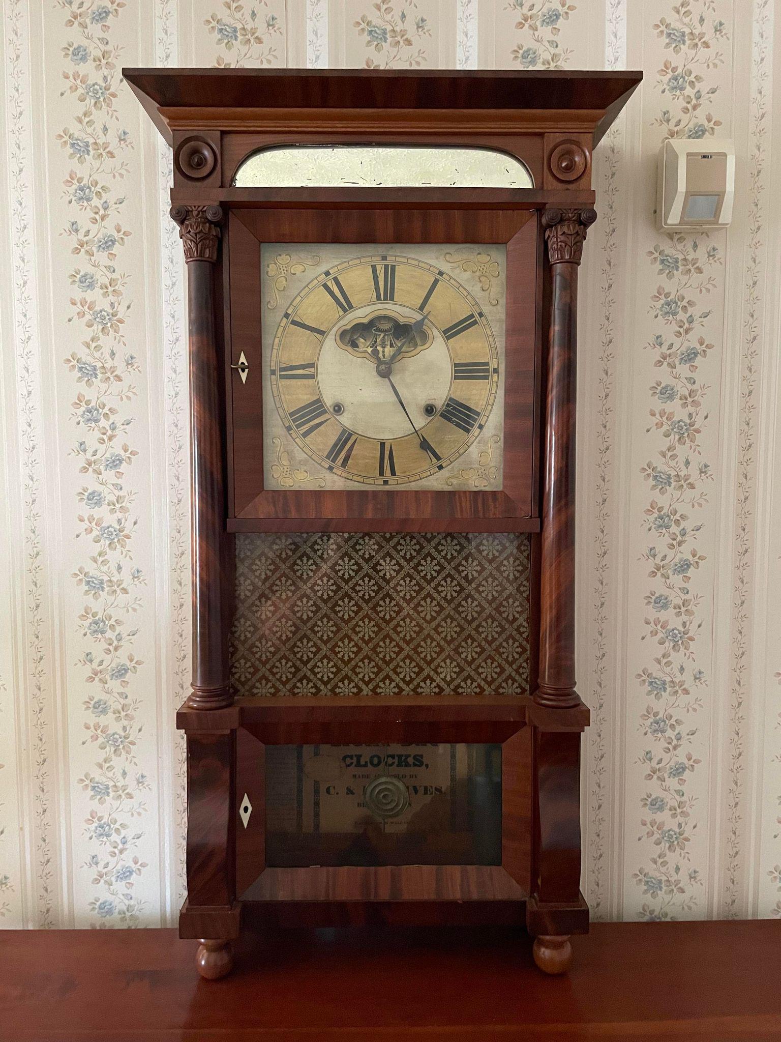 Antique Eight Day Clock By C&l C Ives Auction