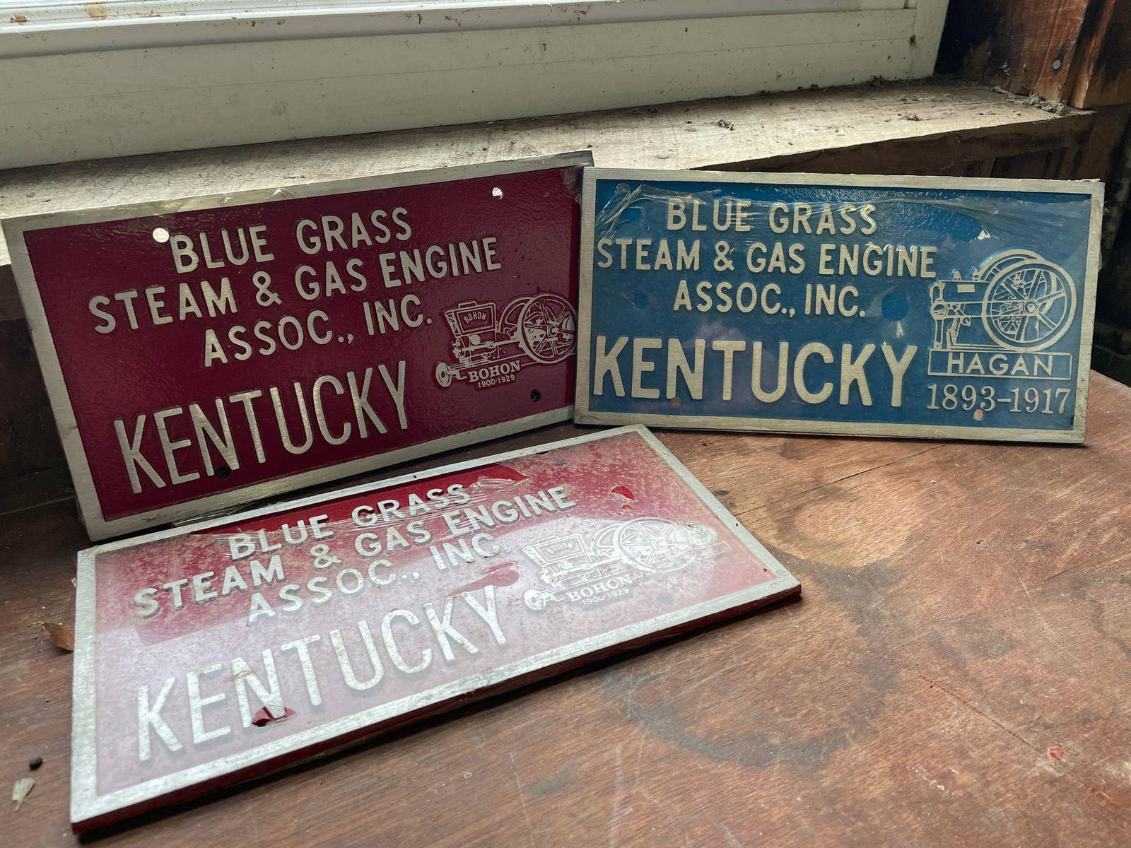 Trio Of Blue Grass Steam & Gas Engine Plaques Auction