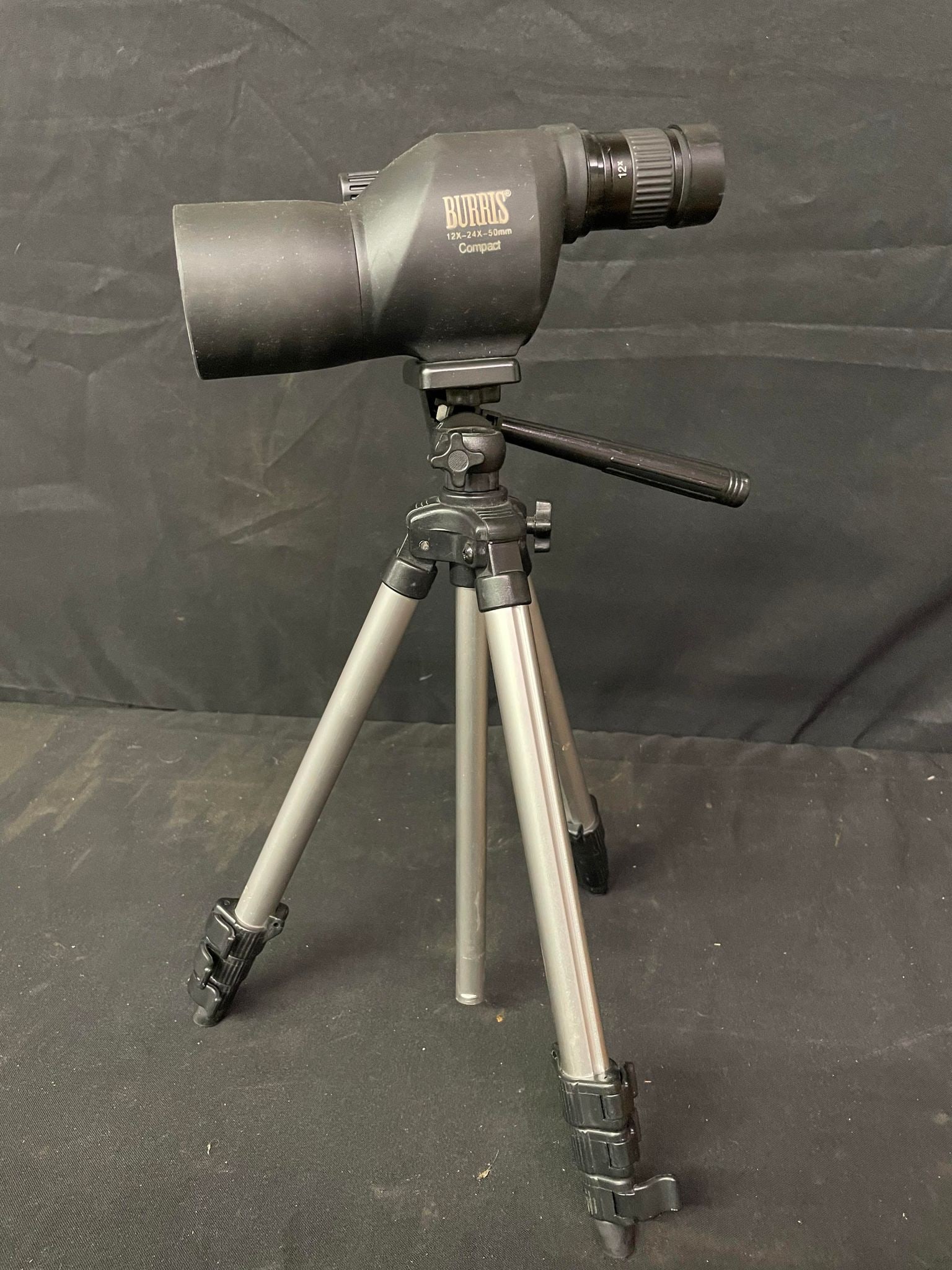 Burris 12x - 24x - 50mm Compact Spotting Scope, Black On Tripod Auction