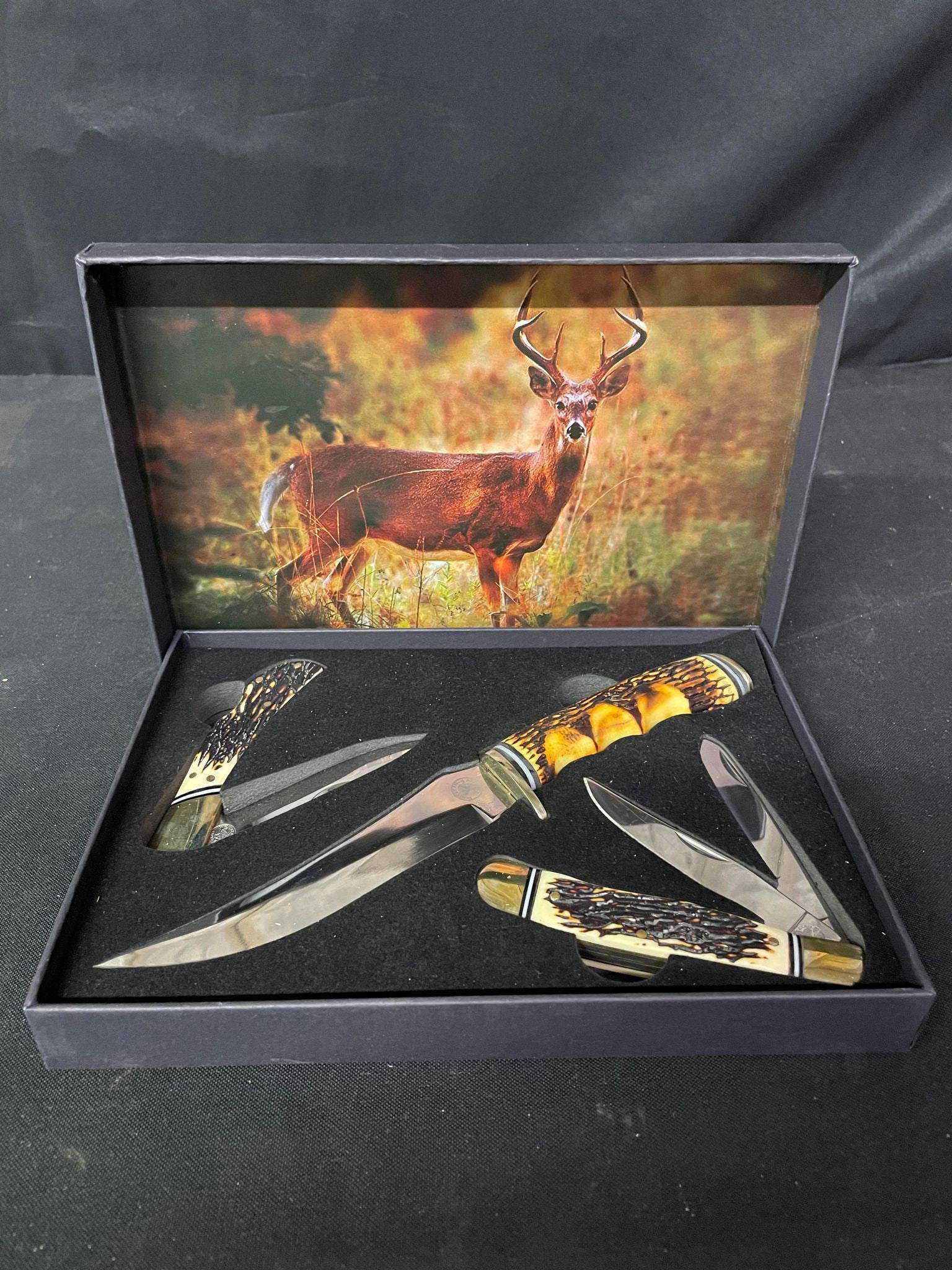Whitetail Cutlery Knives In Case - Sep 15, 2023 | Swisher Bros. Auction ...