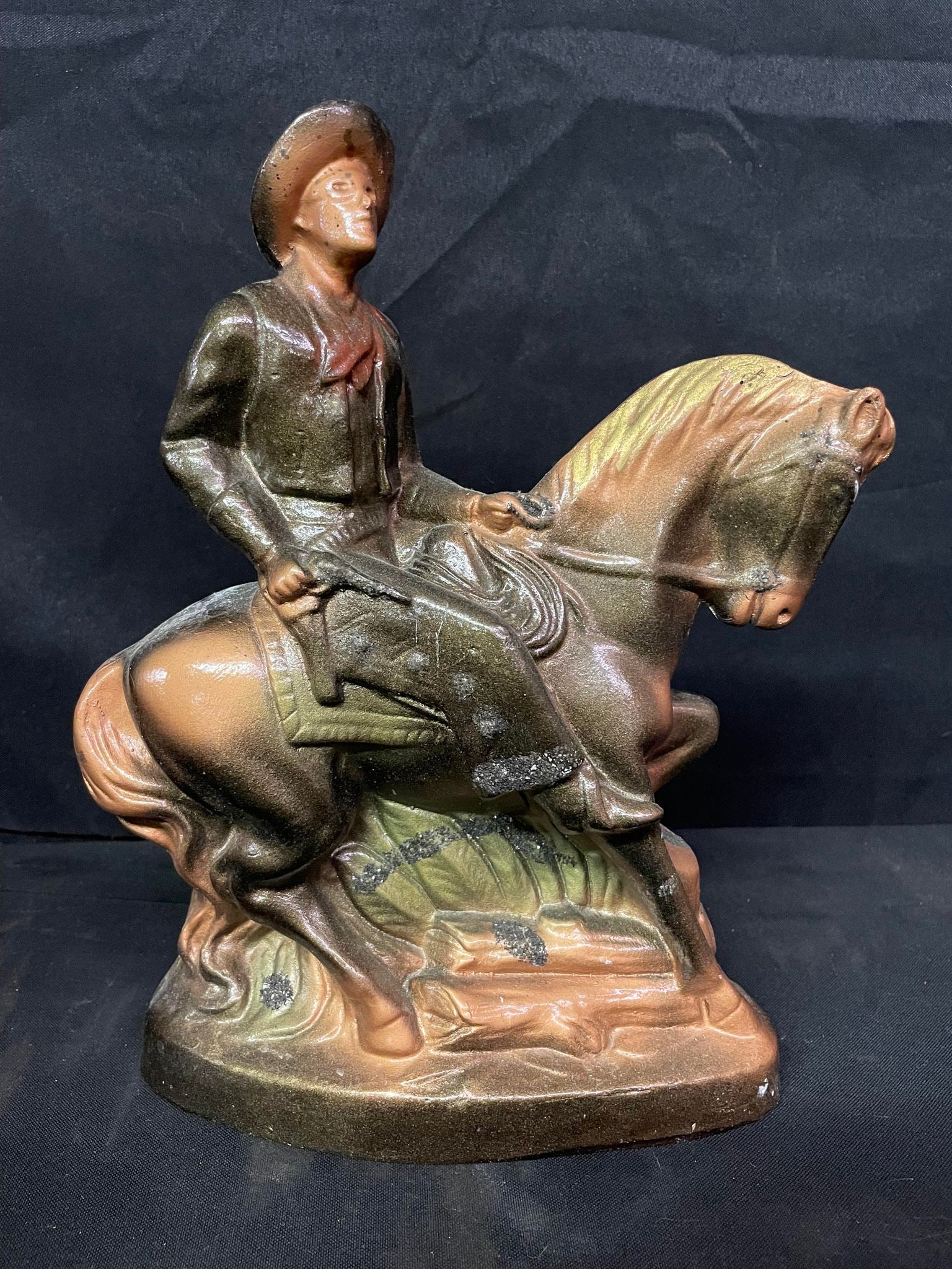 Vintage Lone Ranger On Horse Statue