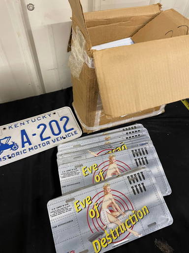 Kentucky Antique Vehicle Plate, Blank Eve Of Destruction Plates