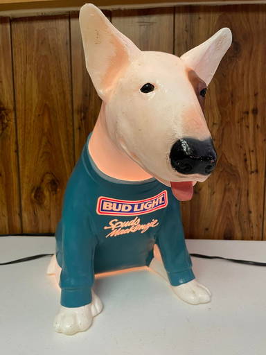 Bud Light "spuds Mackenzie" Light Up Dog Lamp