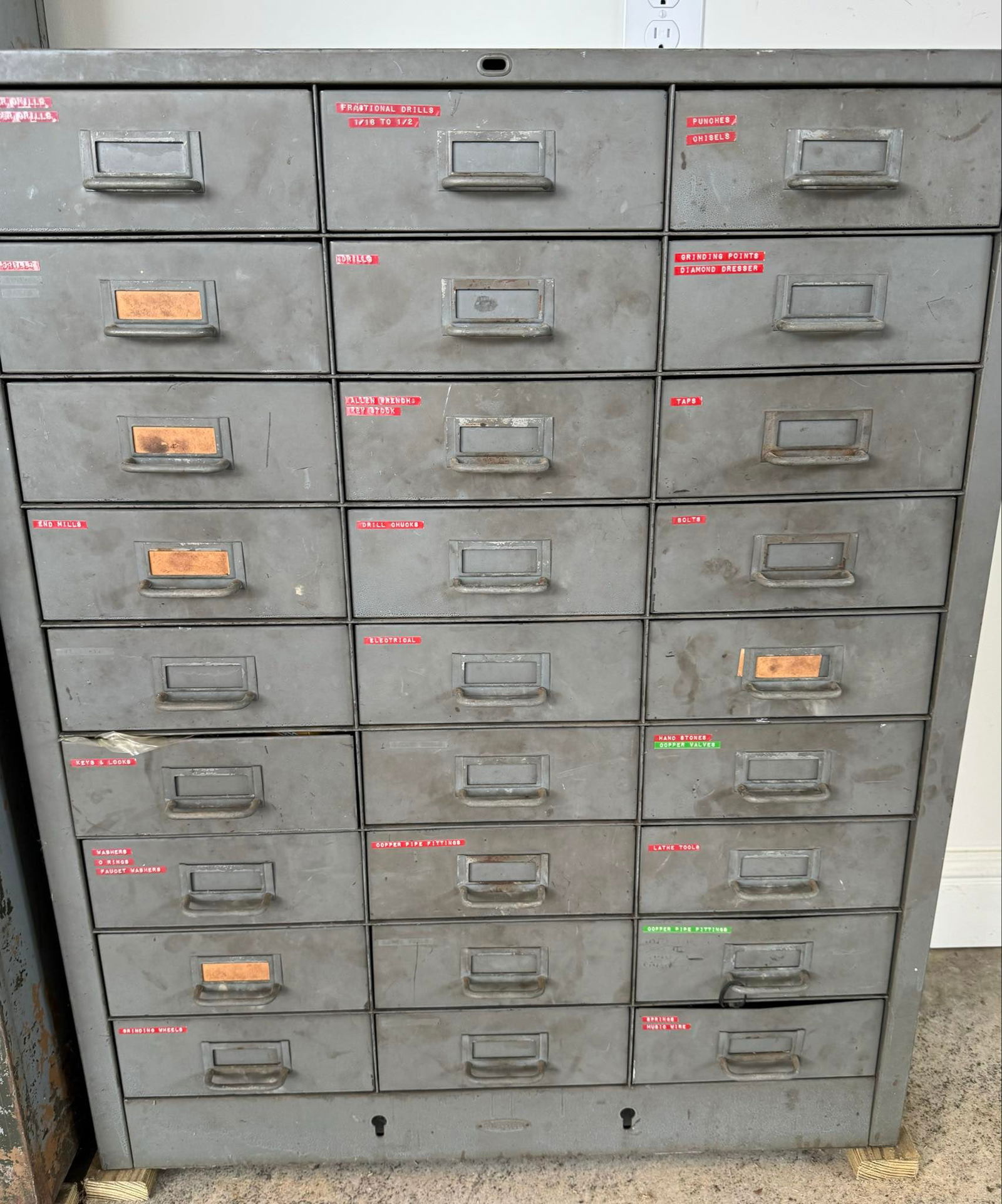 Vintage Industrial 27 Drawer Metal Cabinet