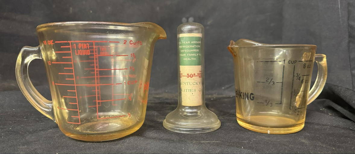 Fire King, Pyrex Measuring Cups, Refrigerator Thermometer