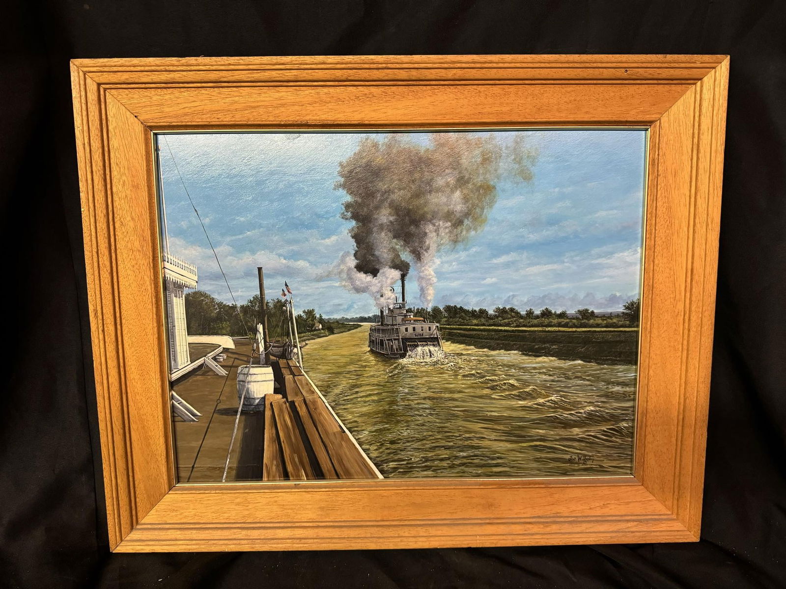 Oil On Canvas "belle In Bayou Lafourche" Scene By Joe Wilhelm Auction