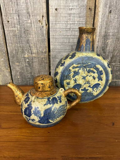 Antique Asian Pitcher And Vessel