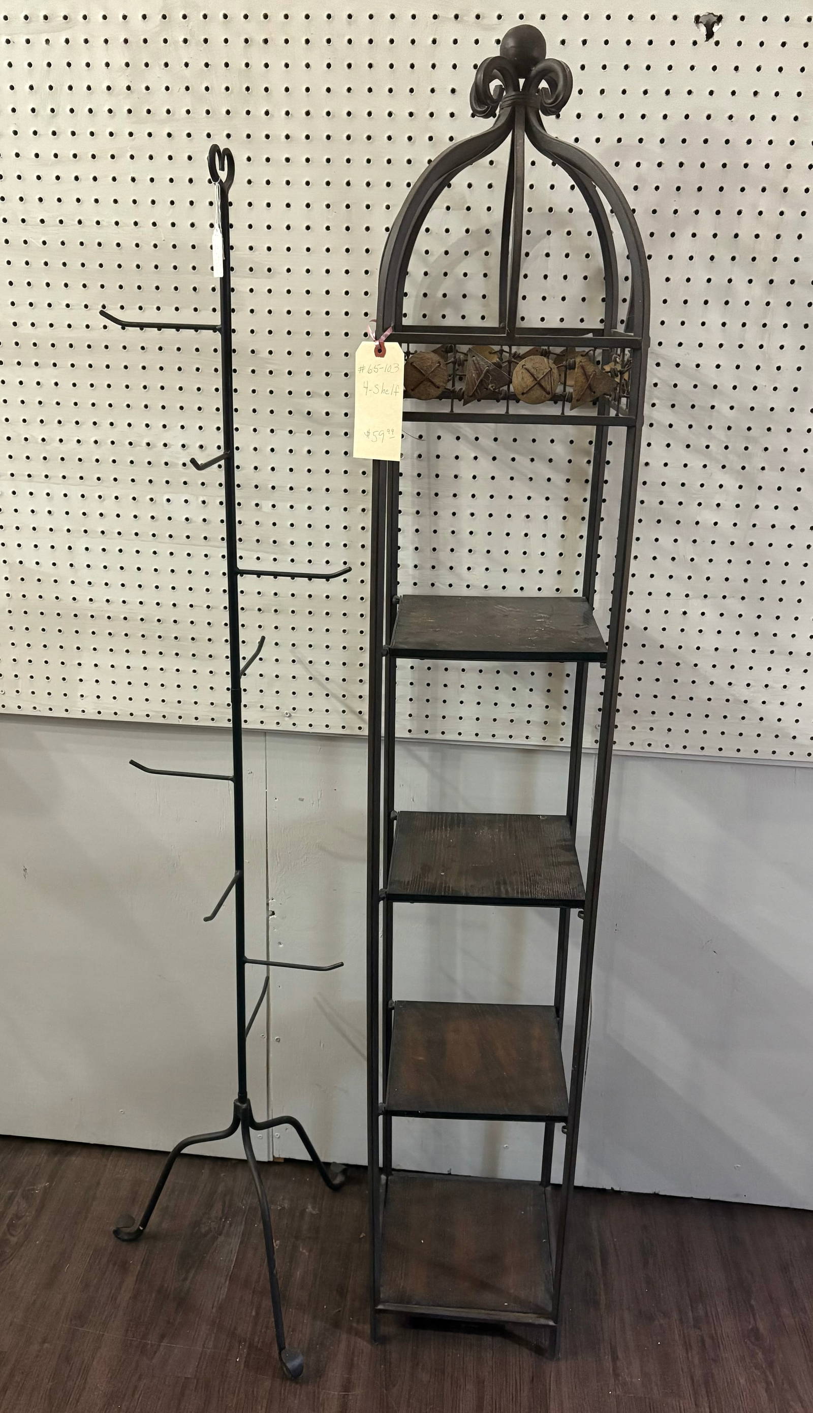 4-tier Metal Plant Stand With Wrought Iron Single Tree Style Display ...