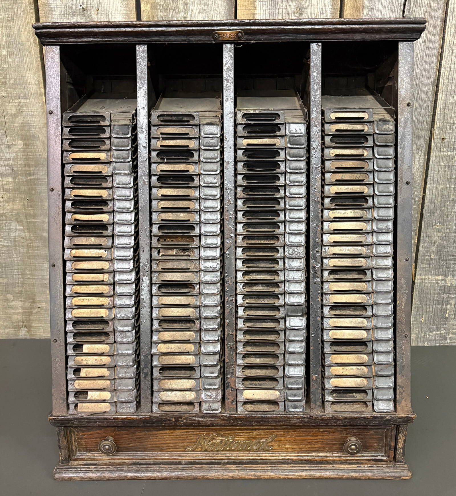 Antique National Cash Register Co. Oak Country Store Register Cabinet ...