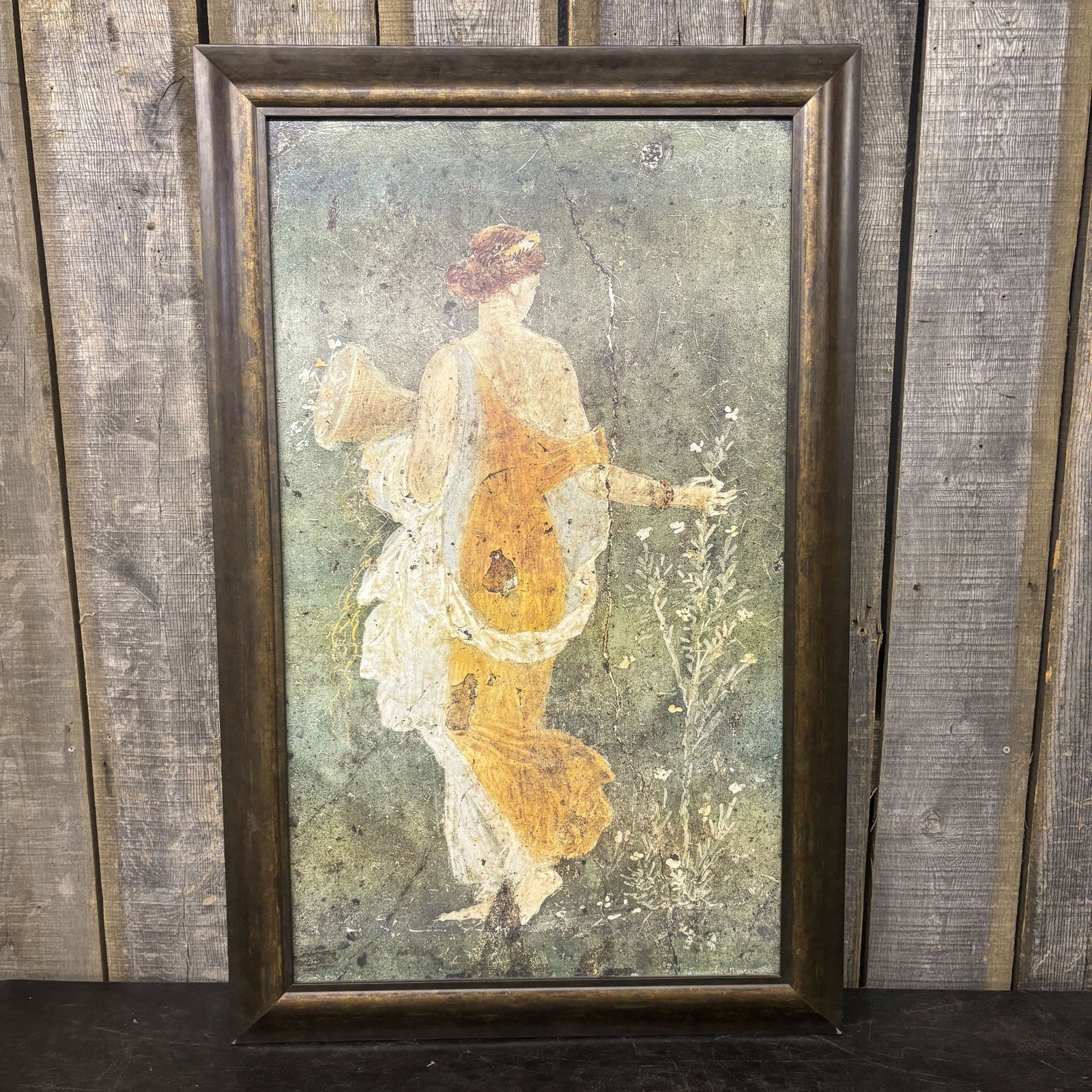 Framed Art Reproduction Of The Roman Fresco "primavera" 25"x44" Auction