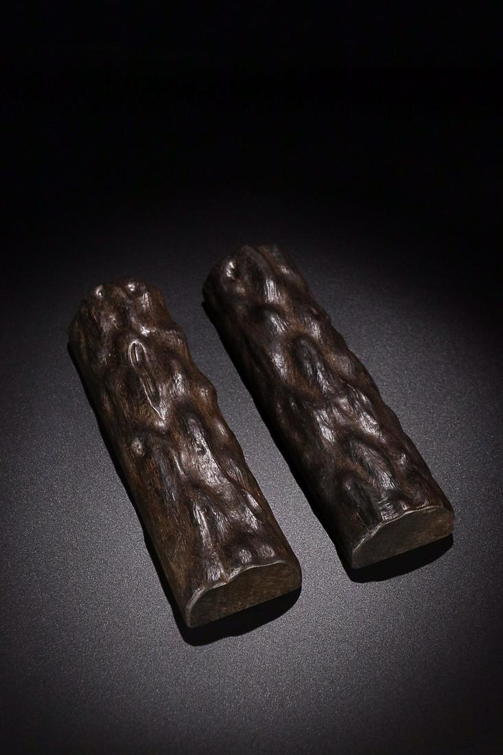 Chenxiang Wood Paper Weight In Pair