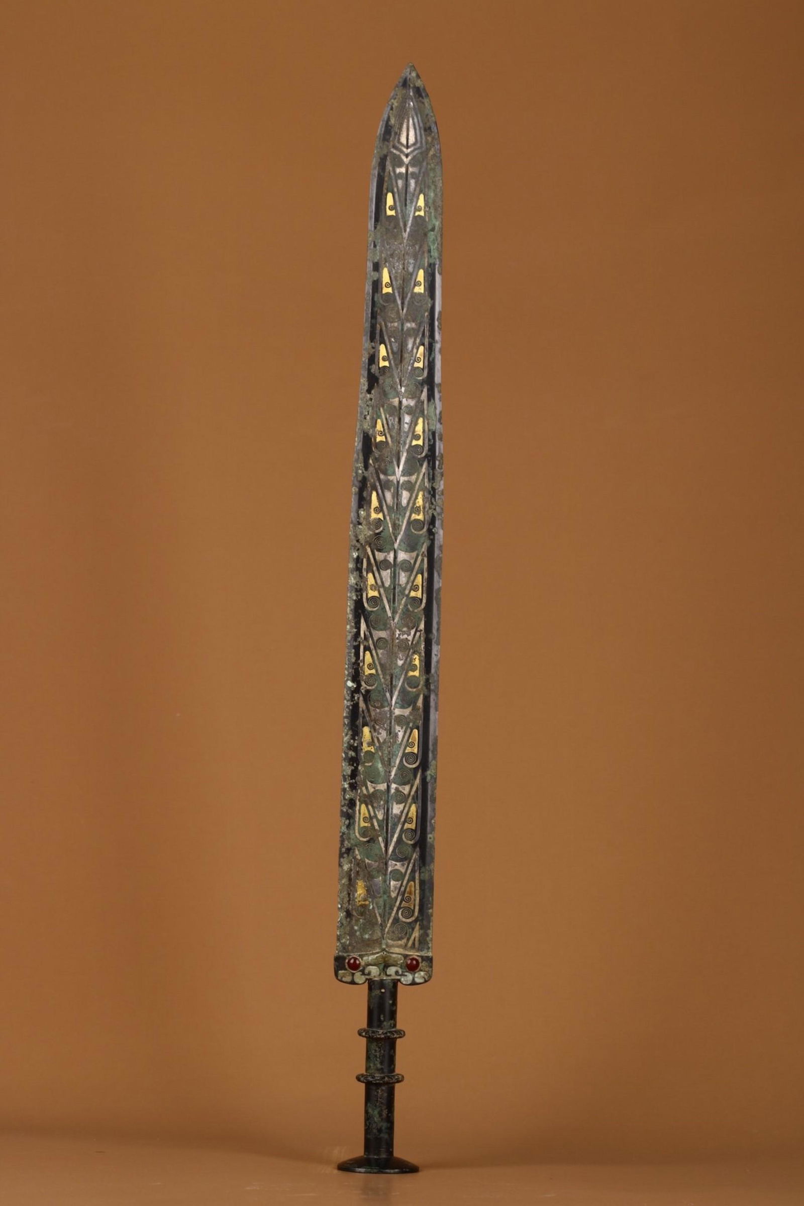 Bronze Mixxed Gold And Silver Geometry Patterning Sword