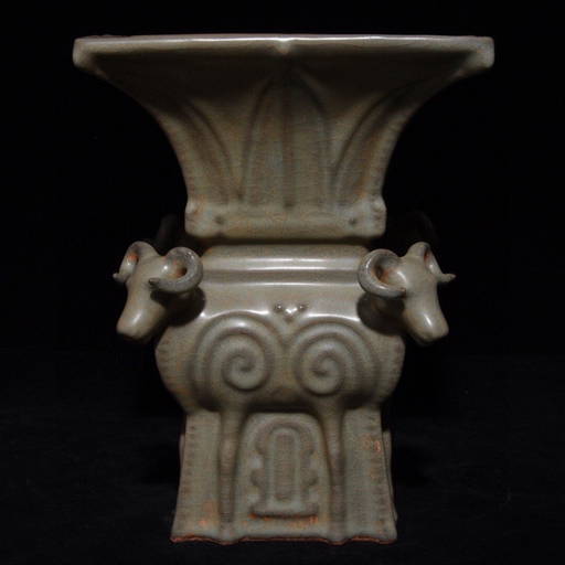 Guan Yao Porcelain Four Sheep Square Zun