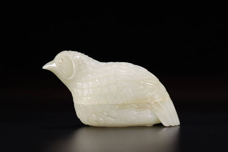 Heitan Jade Carved An'ju'le'ye Pattern Capping Box