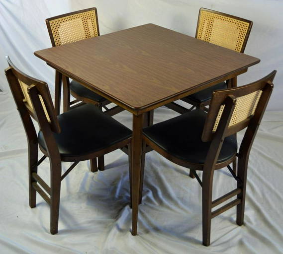 Stakmore Mcm Dining / Card Table & 4 Chair Set