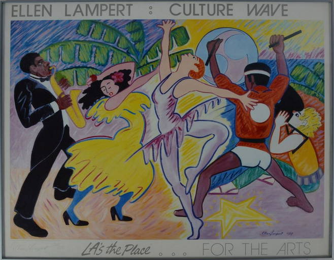 Ellen Lampert Signed Exhibition Culture Wave Postr
