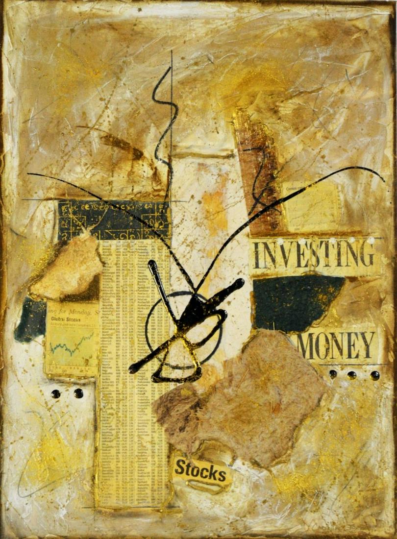 Finance Art Money Painting Signed