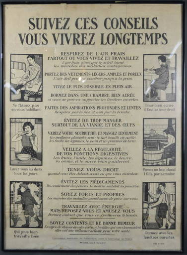 VINTAGE FRENCH "TIPS FOR A LONG LIFE" POSTER (#0196) on Jun 16, 2022 ...