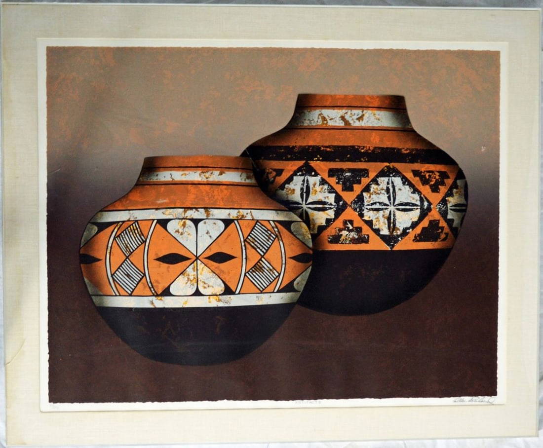 Colleen Rowland Navaho Pottery Lithograph Auction