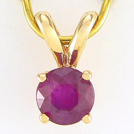 Certified 14kt Ruby Pend 0.50ct 10x5mm