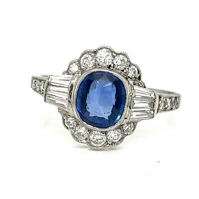 18k Sapphire Diamond Rosette Ring