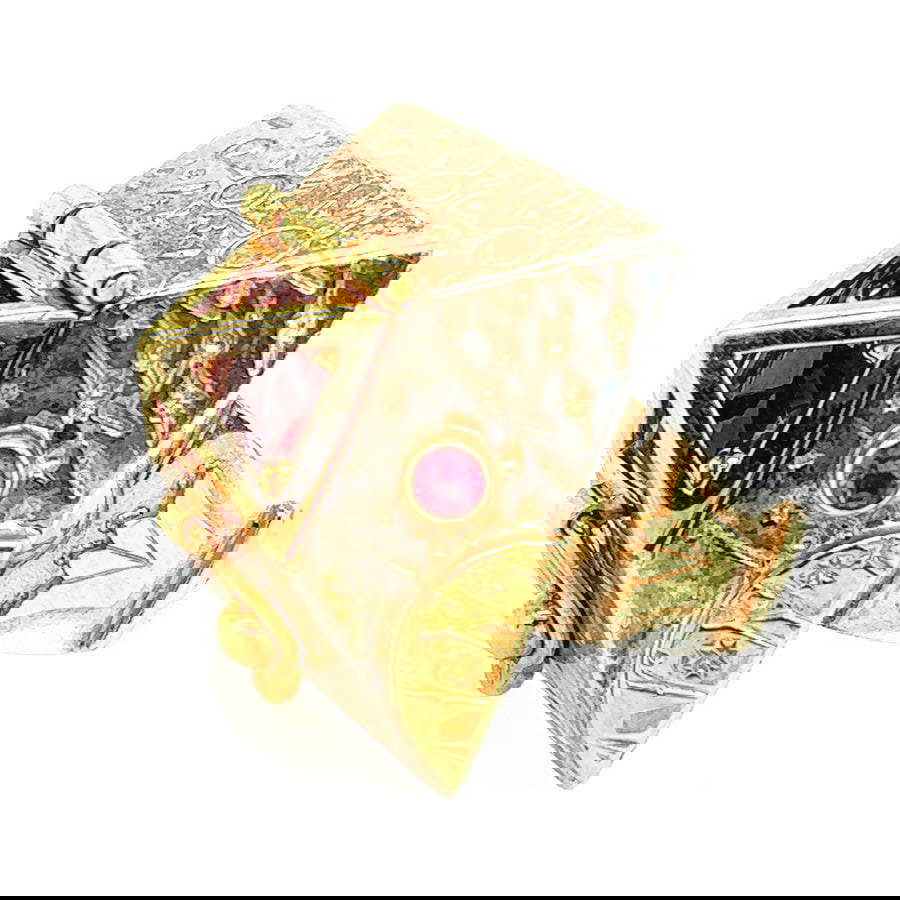 Jason Mcleod Sterling & 18k Tourmaline Ring Auction