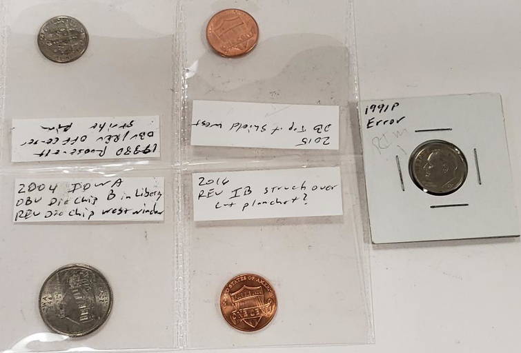 Lot Of 5 Error Coins And Varieties